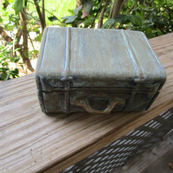 Vintage | Accents | Vintage Suitcase Trinket Stash Lid Ceramic Dish ...